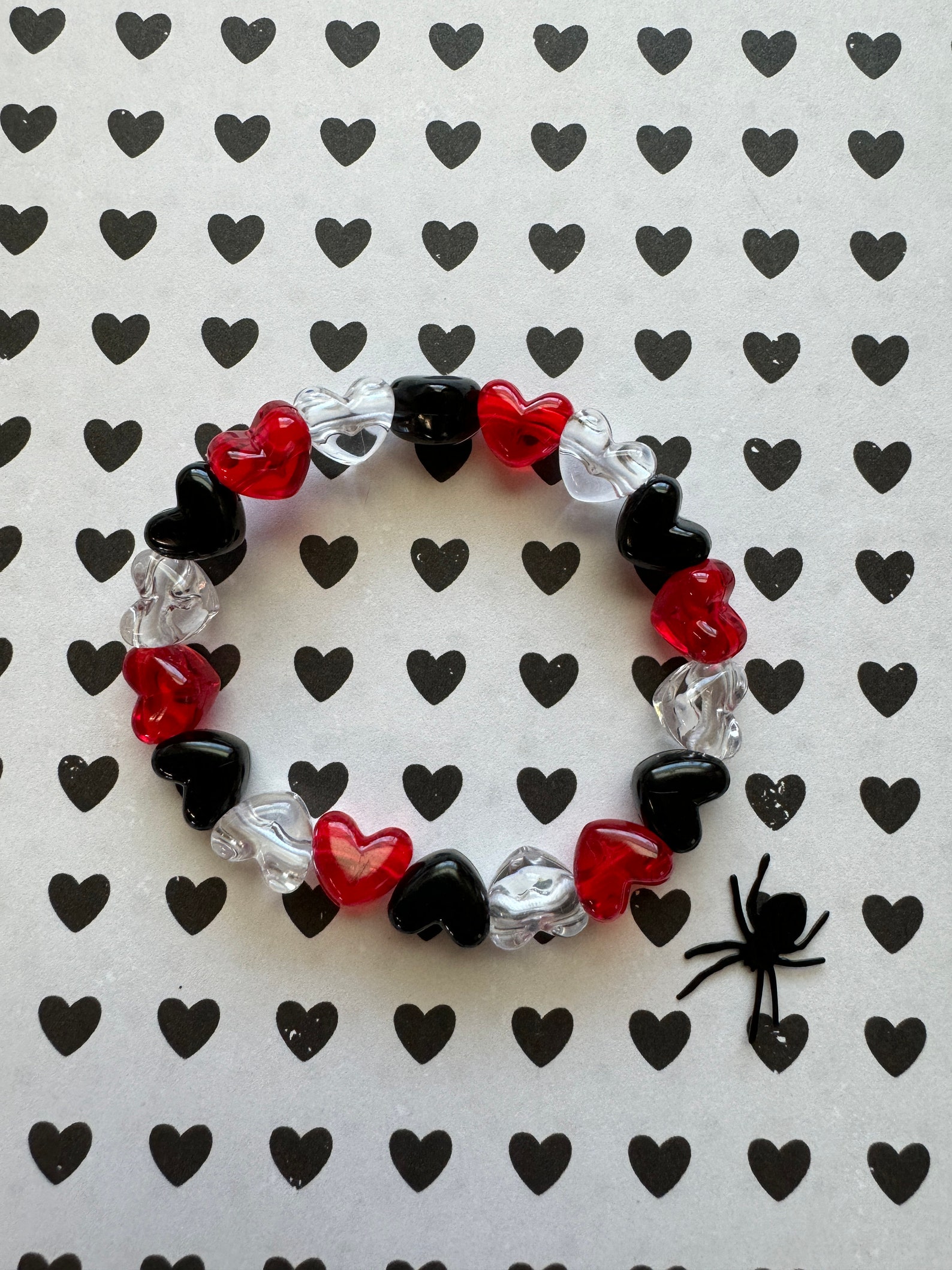 ELDER Emo Queen of Hearts Retro Stretch Bracelet Goth Kandi Inspired ...
