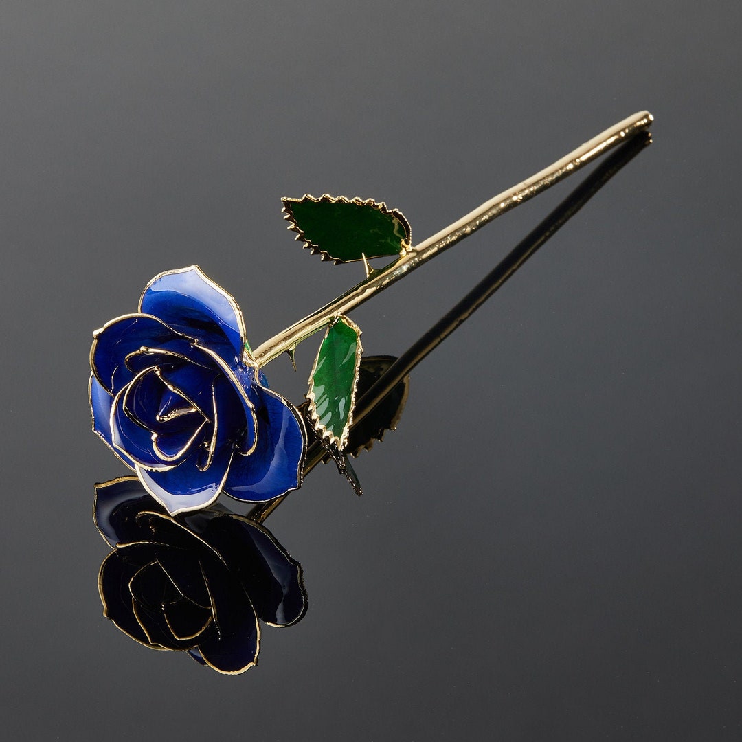 Eternal Rose - Blue Velvet - Real Rose Dipped in 24k Gold - Etsy