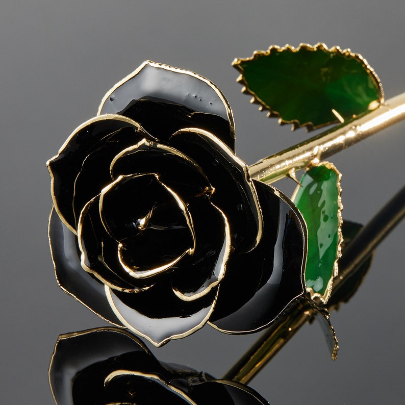 Eternal Rose - Midnight Promise - Real Rose Dipped in 24k Gold - Etsy