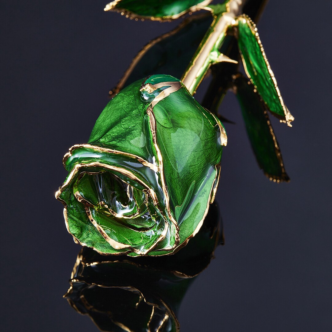 24k Gold Dipped Real Rose - Eternal Jade Pearl Collection - Etsy