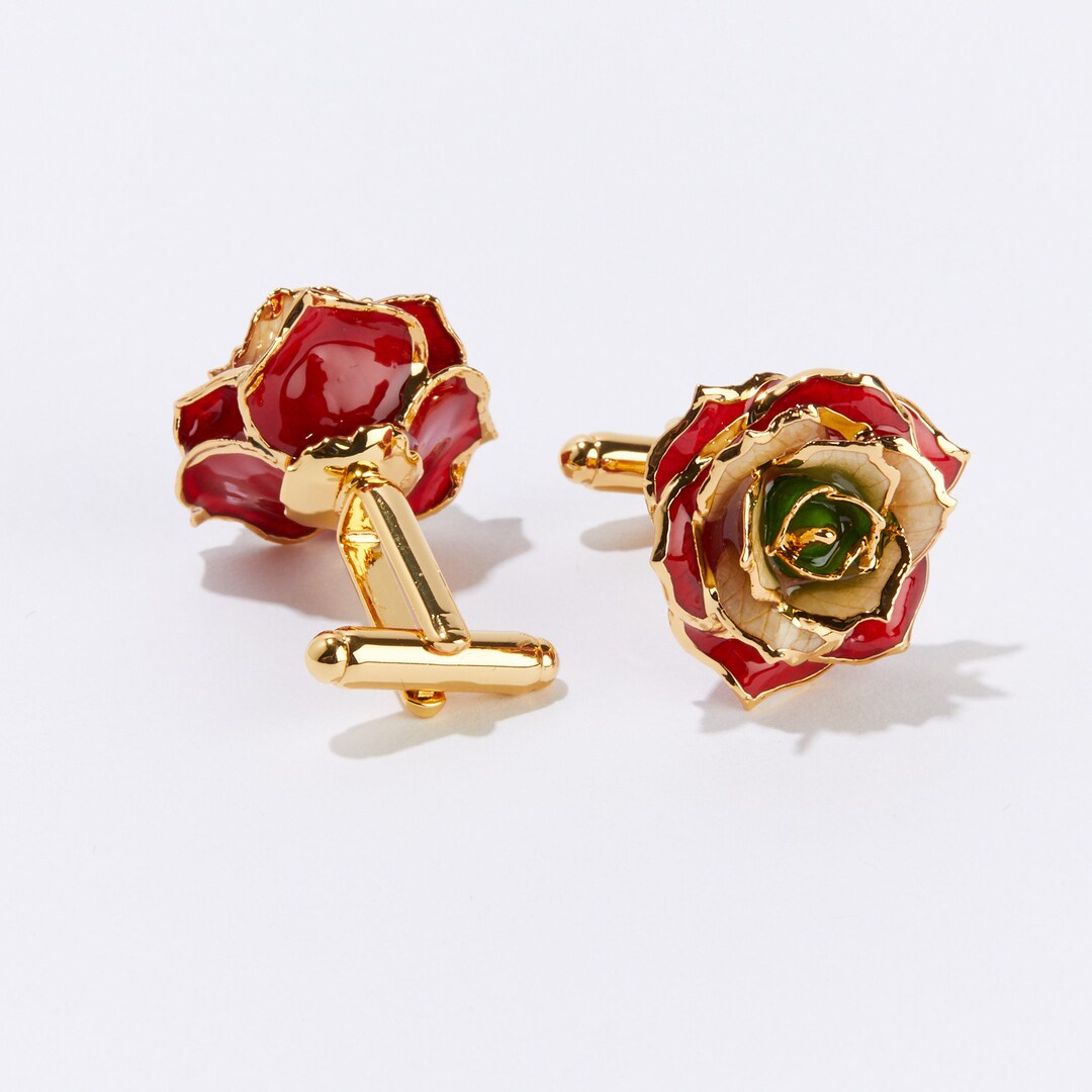 Beautiful One-of-a-kind Real Rose Cuff Links Eternal Rose Revolutionary ...