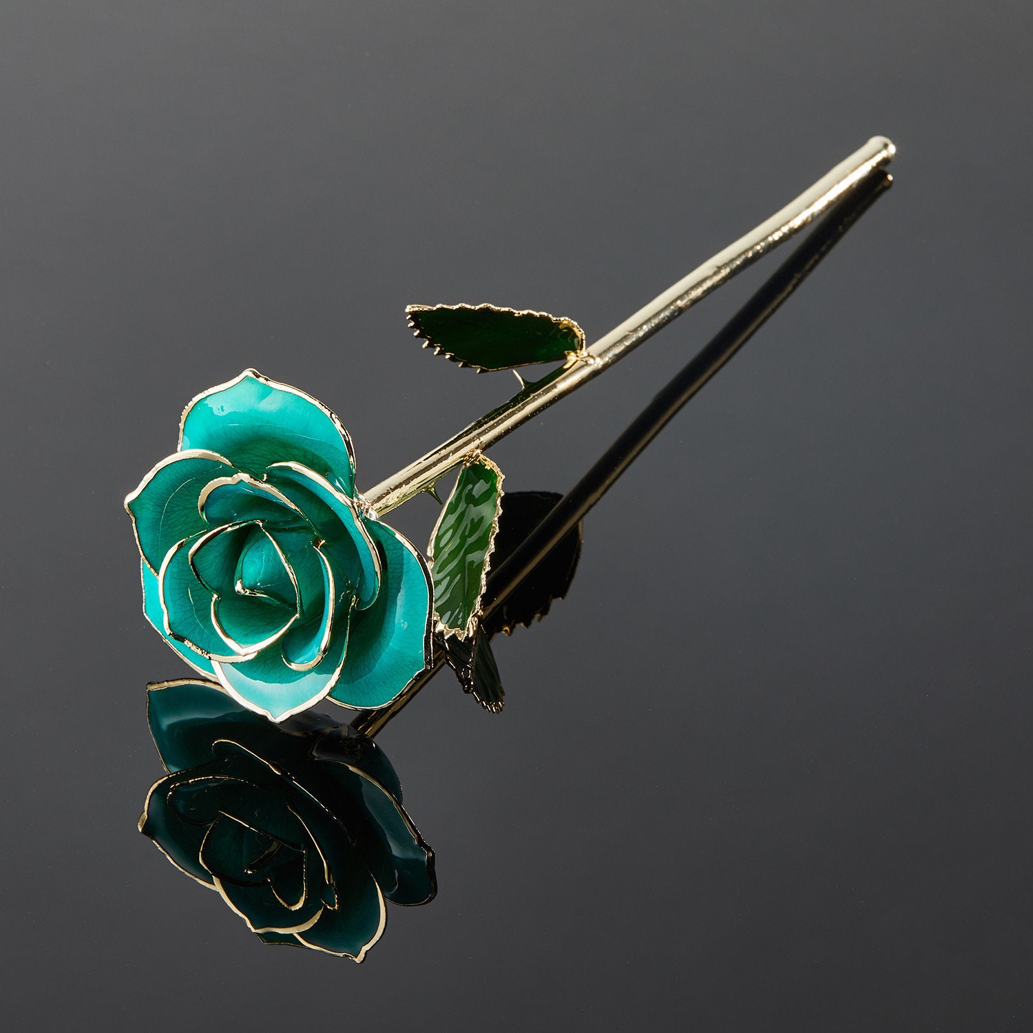 Eternal Rose - Teal Rhapsody - Real Rose Dipped in 24k Gold - Etsy