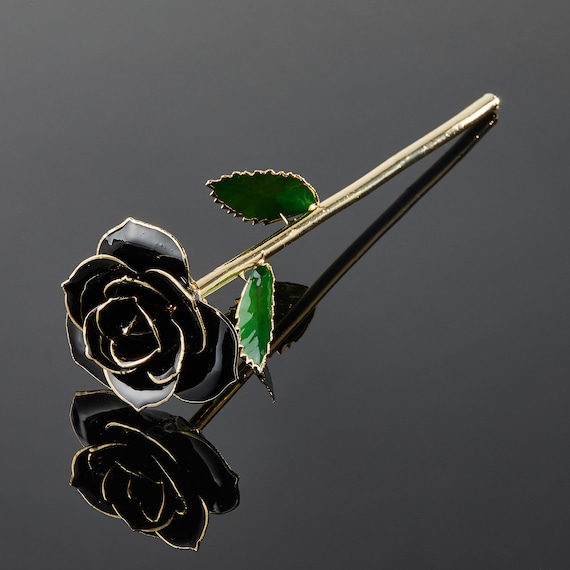 Eternal Rose Midnight Promise Real Rose Dipped in 24k Gold - Etsy