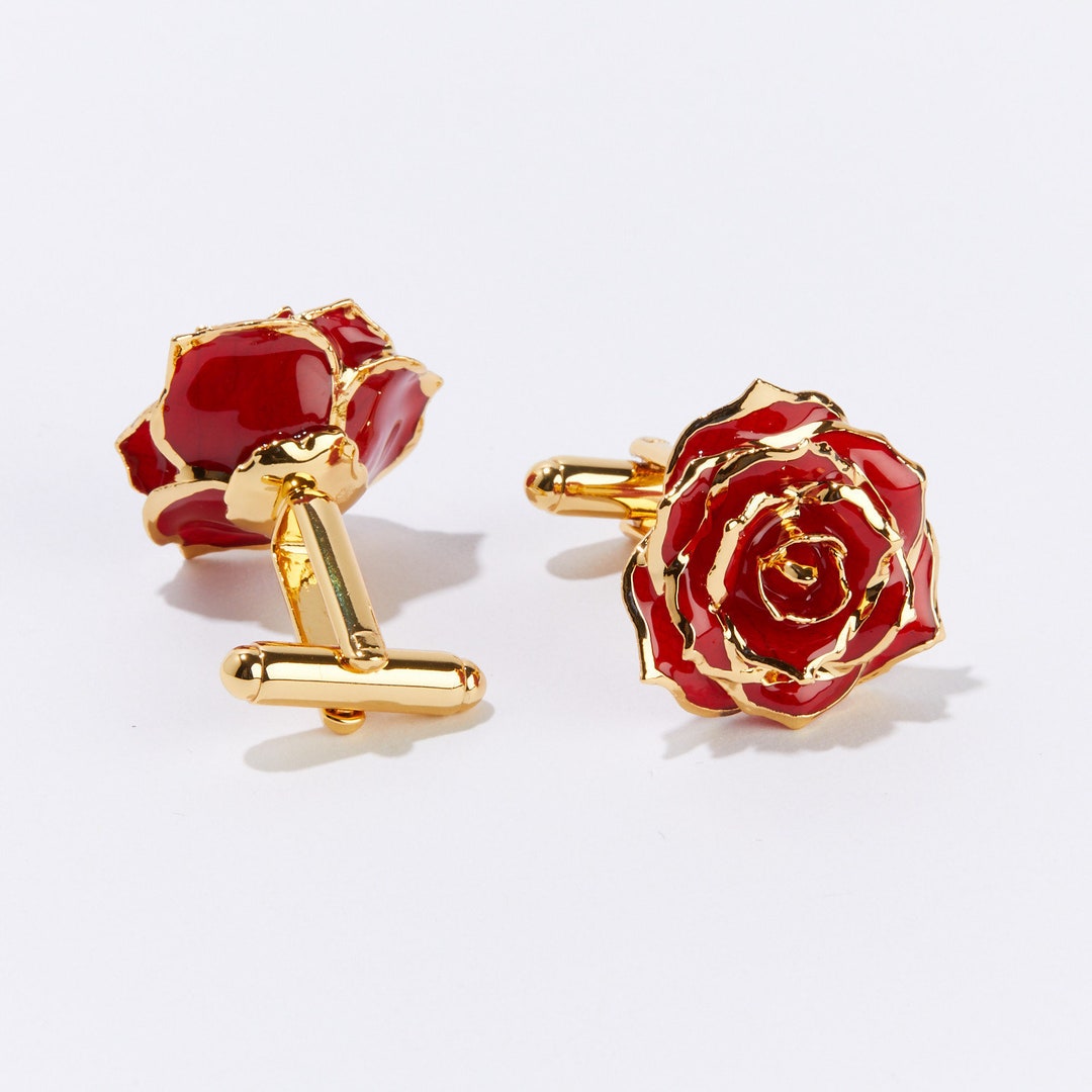 Beautiful One-of-a-kind Real Rose Cufflinks | Eternal Rose | Real Rose ...