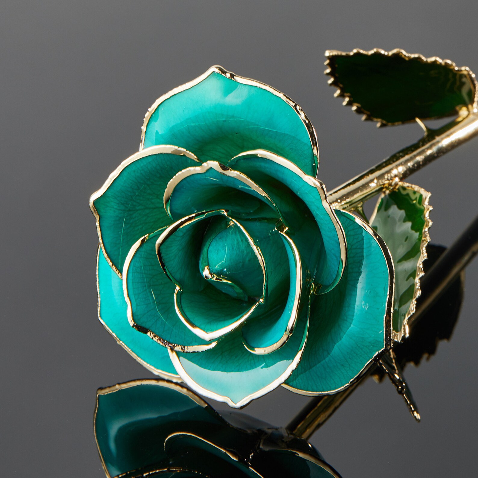 Eternal Rose Teal Rhapsody Real Rose Dipped in 24k Gold | Etsy
