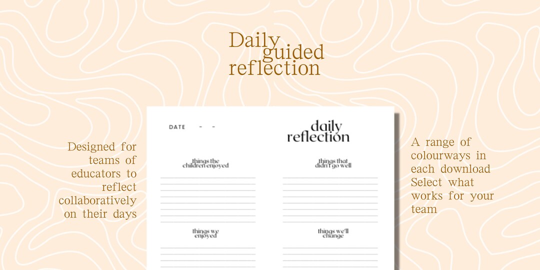Daily Guided Reflection Printable for Educators and Teams of Teachers ...