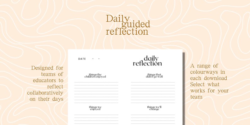 Daily Guided Reflection Printable for Educators and Teams of Teachers ...