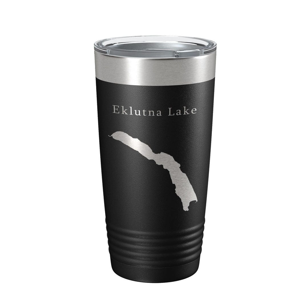 Eklutna Lake Map Tumbler Travel Mug Insulated Laser Engraved Coffee Cup ...