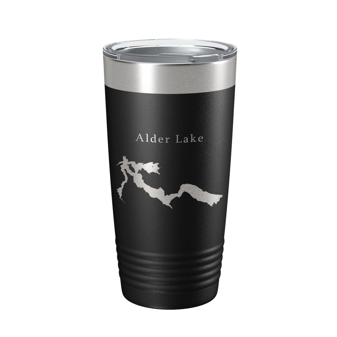 Alder Lake Map Tumbler Travel Mug Insulated Laser Engraved Coffee Cup ...