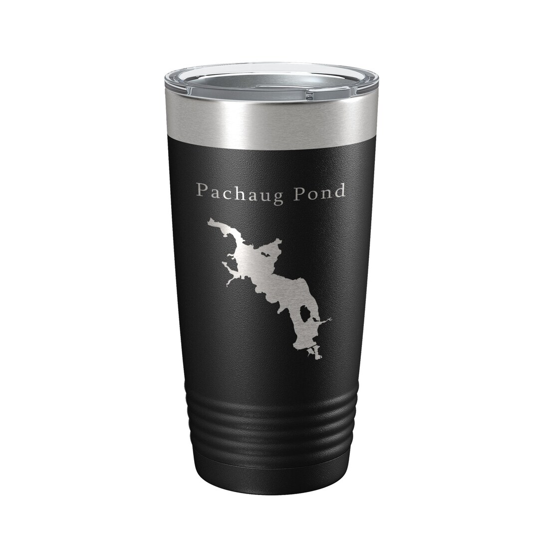 Pachaug Pond Tumbler Lake Map Travel Mug Insulated Laser Engraved ...