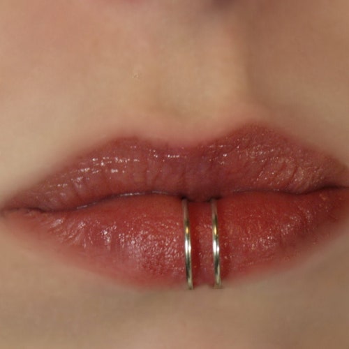 Fake Lip Ring double Lip Ring Gold Silver Rose Gold. - Etsy