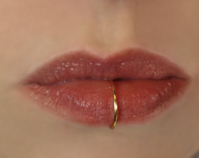 Fake Lip Ring double Lip Ring Gold Silver Rose Gold. - Etsy
