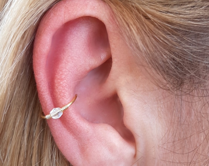 Fake Piercing Heart Helix Ring Gold Silver Rose Gold. - Etsy