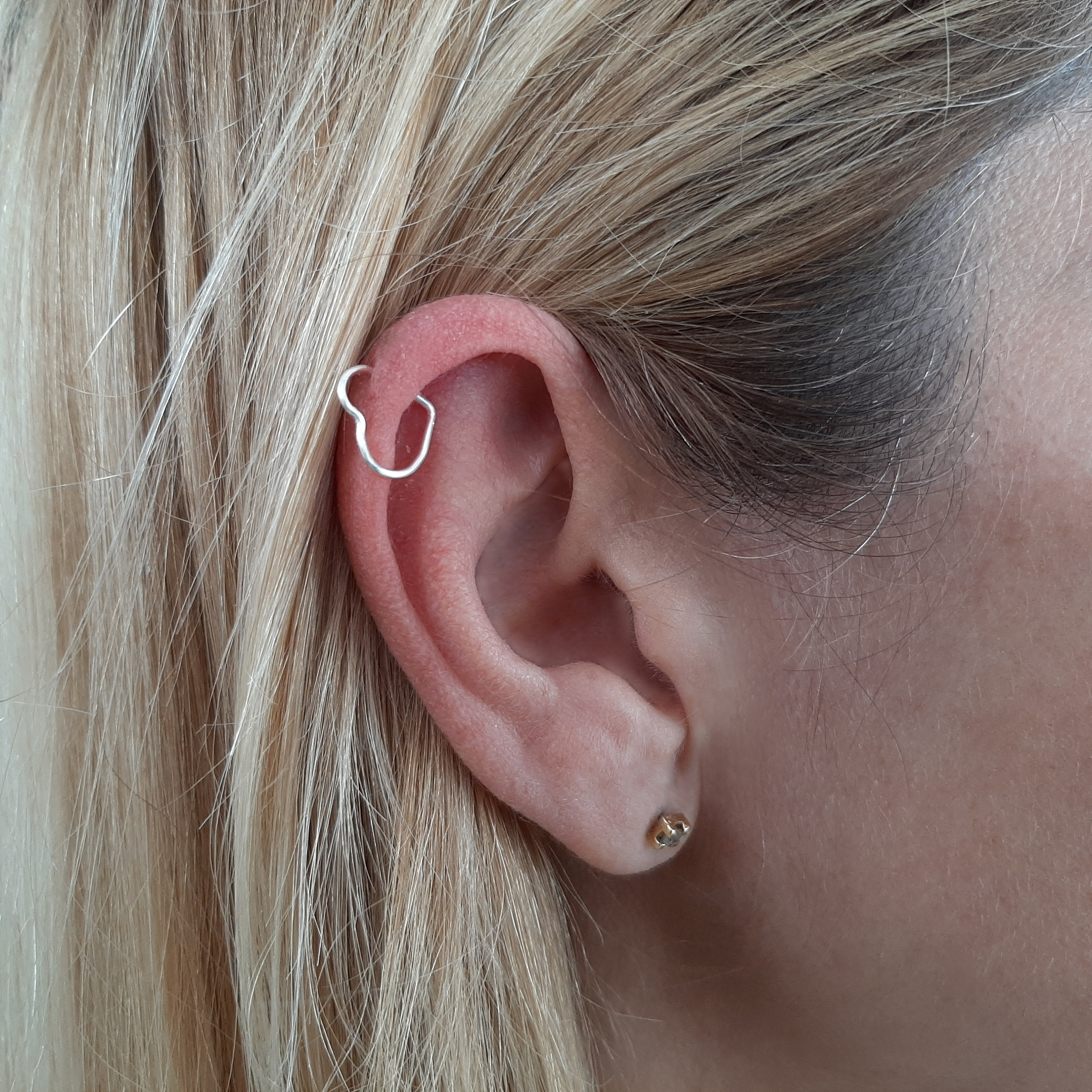 Fake Heart Helix Ring Fake Piercing Gold Silver Rose Gold
