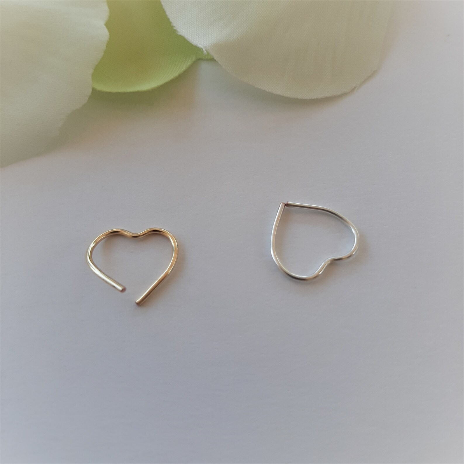 Heart Helix Ring Helix Ring Gold Silver Helix Piercing | Etsy
