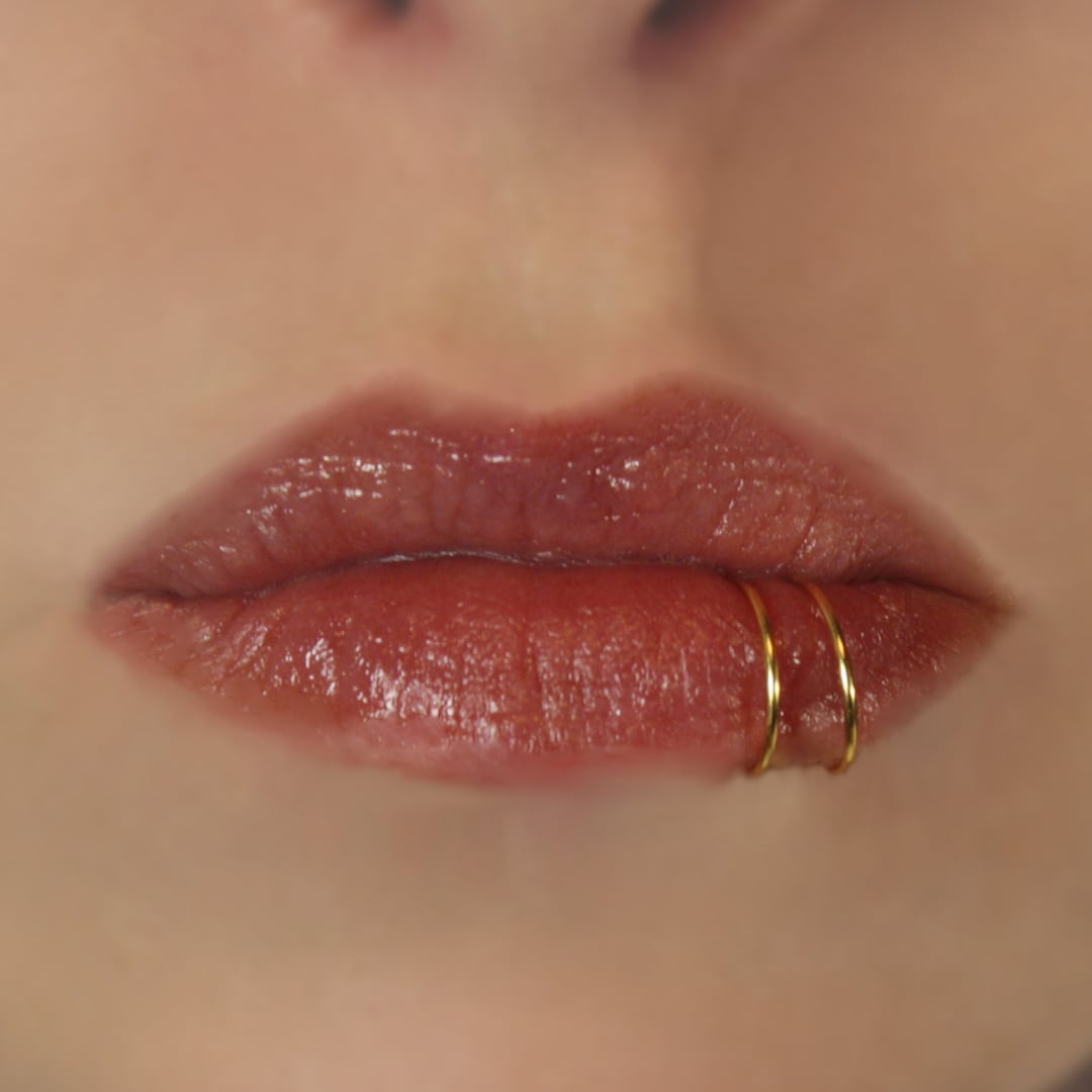Double Lip Ring - Fake Lip Ring. - Etsy