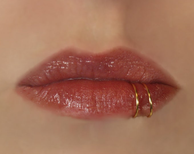 Fake Lip Ring double Lip Ring Gold Silver Rose Gold. - Etsy