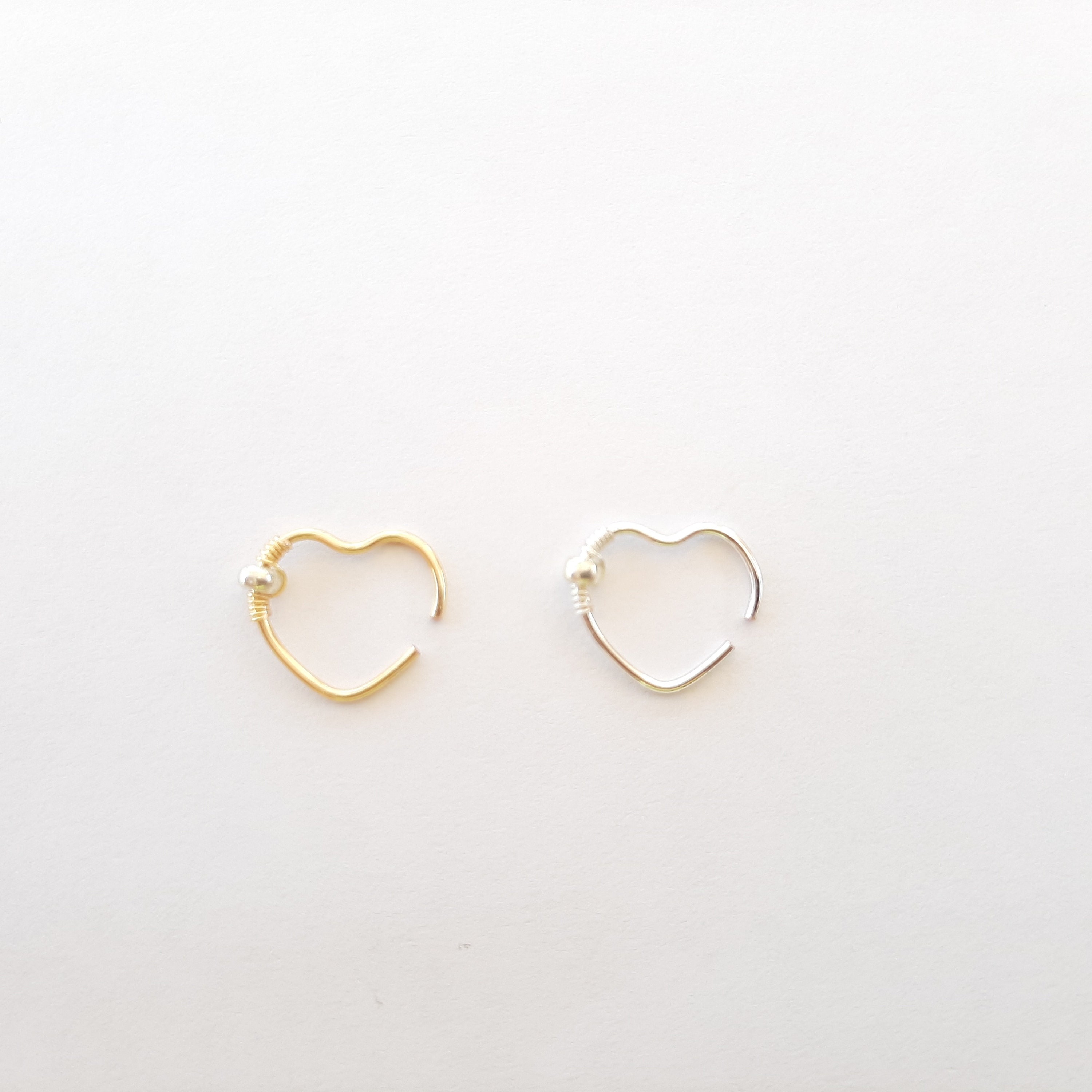 Fake Piercing Heart Helix Ring Gold Silver Rose Gold. | Etsy