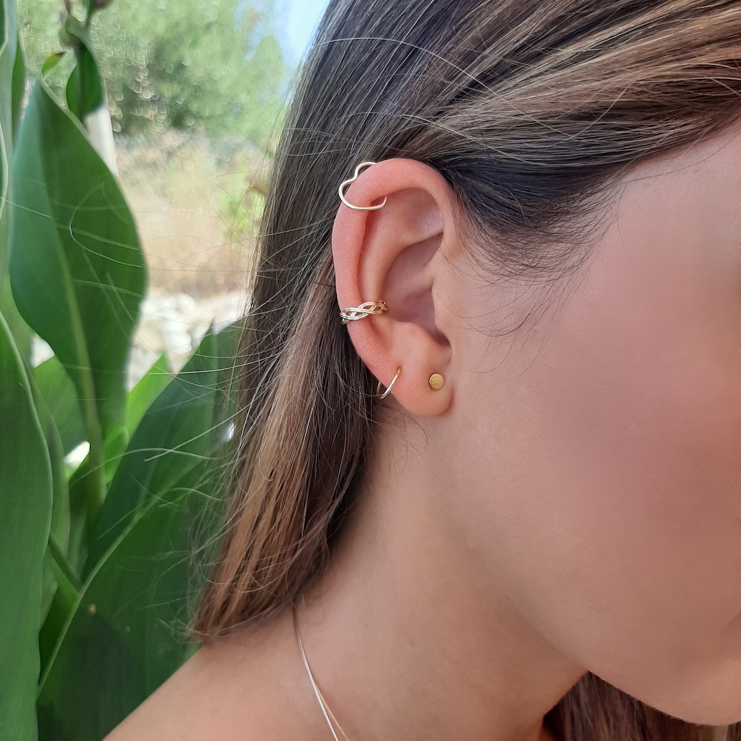 Heart Helix Piercing, Gold Filled, Rose Gold Filled, Sterling Silver ...