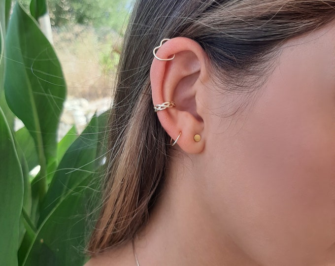 Heart Helix Piercing, Gold Filled, Rose Gold Filled, Sterling Silver ...