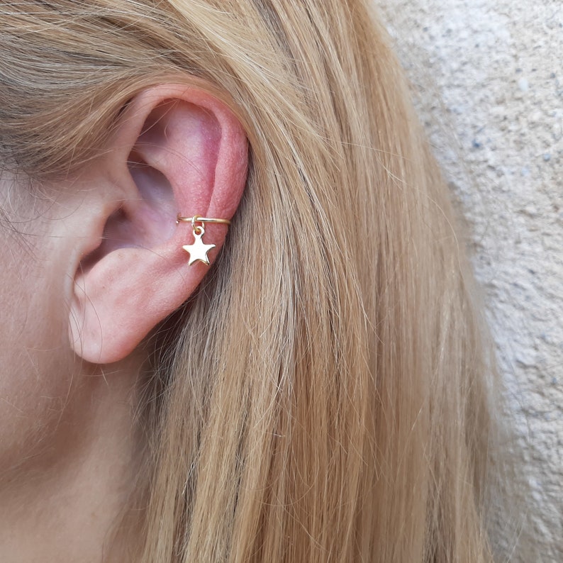 Conch Ear Cuff With Star Conch Ring Fake Piercing | Etsy
