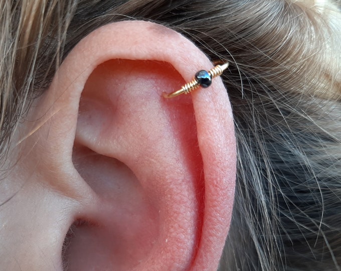 Heart Helix Ring Helix Ring Gold Silver Helix Piercing - Etsy