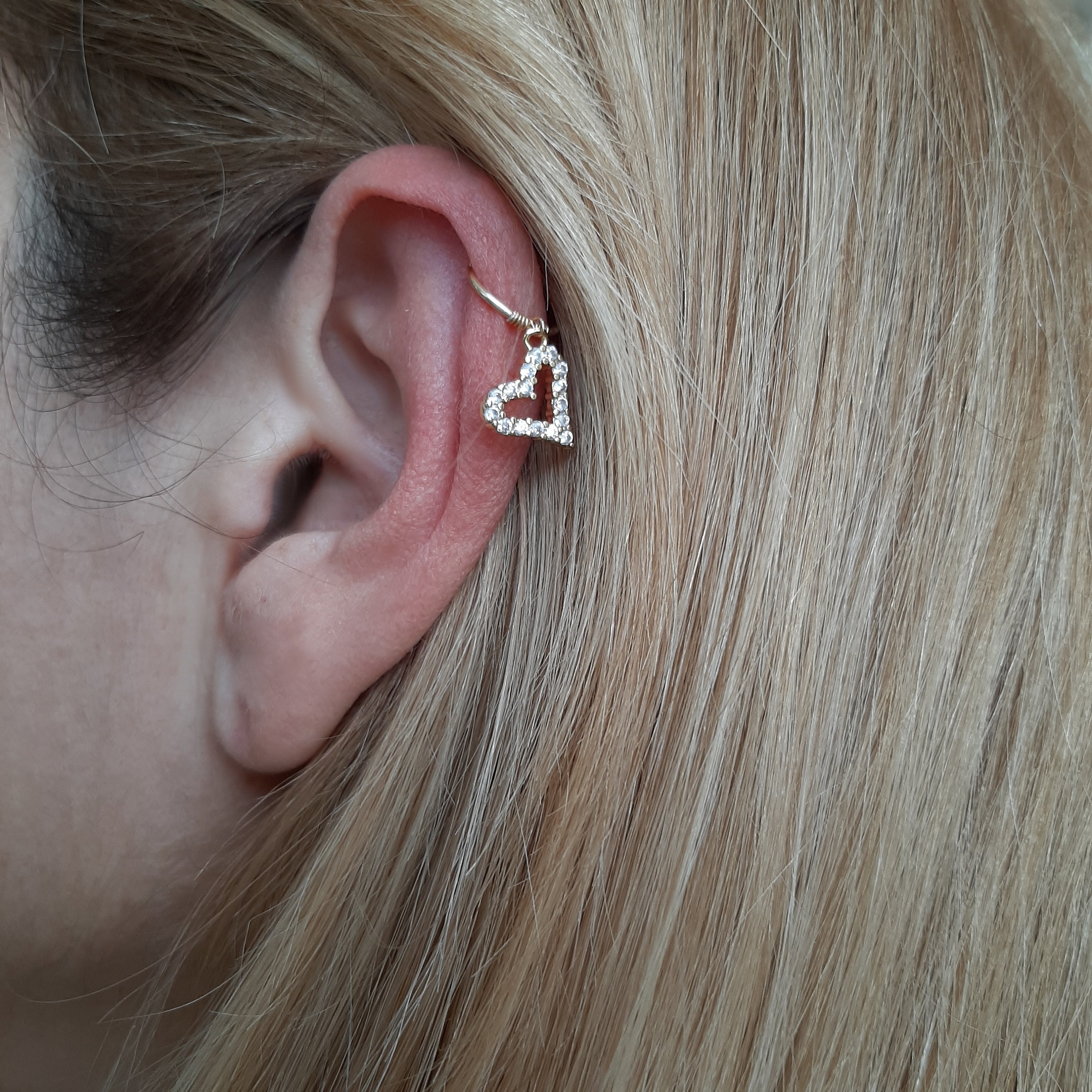 Gold Filled helix earring with charm. | Etsy