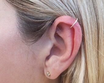 Mono boucle d'oreille chaine avec faux piercing helix en - Etsy France