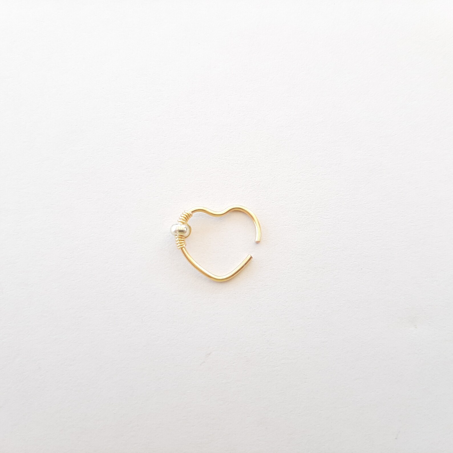 Fake Piercing Heart Helix Ring Gold Silver Rose Gold. | Etsy