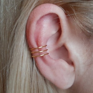 Triple Ear Cuff Ring - Gold, Silver, Rose Gold. - Etsy