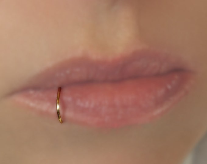 Fake Lip Ring double Lip Ring Gold Silver Rose Gold. - Etsy