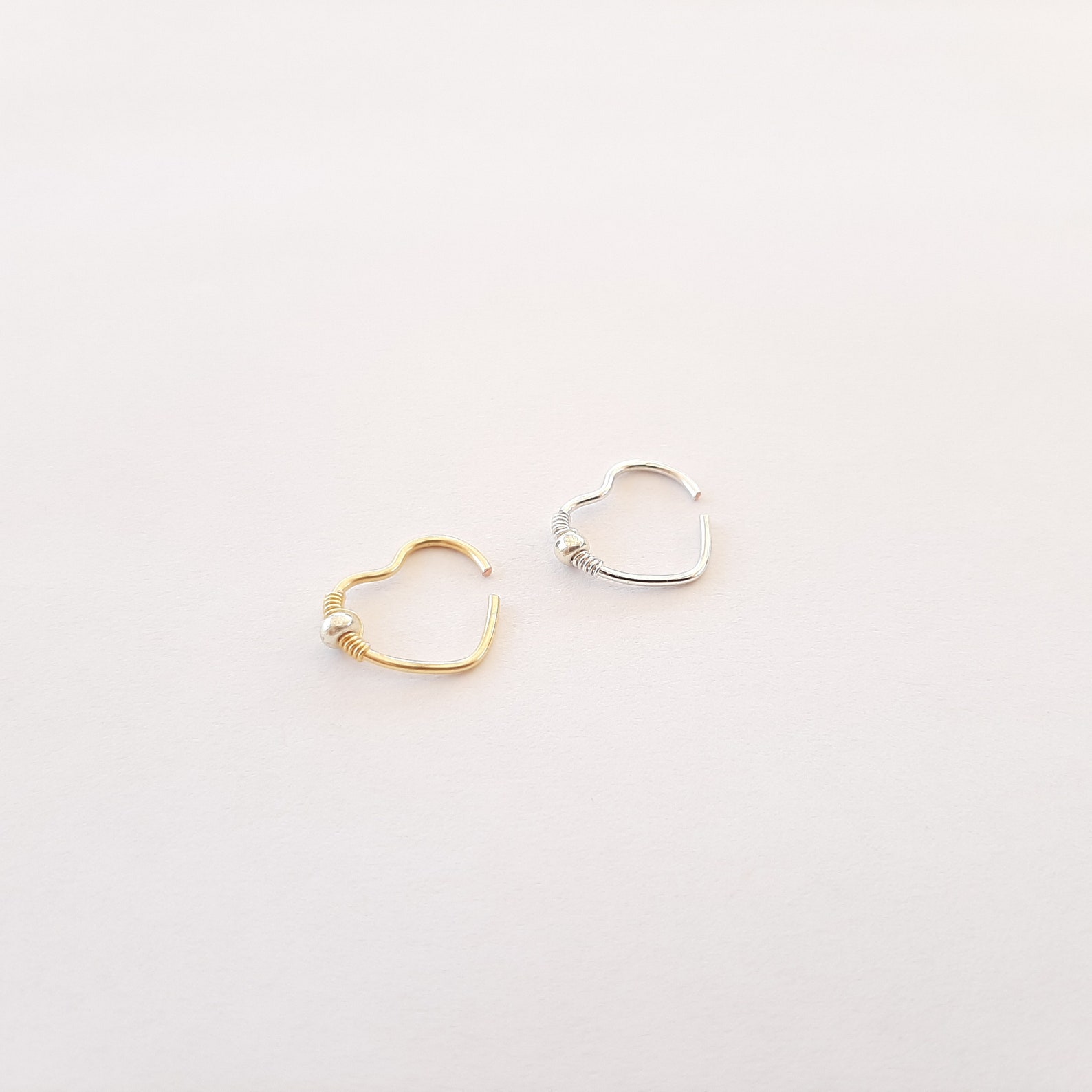 Fake Piercing Heart Helix Ring Gold Silver Rose Gold. | Etsy