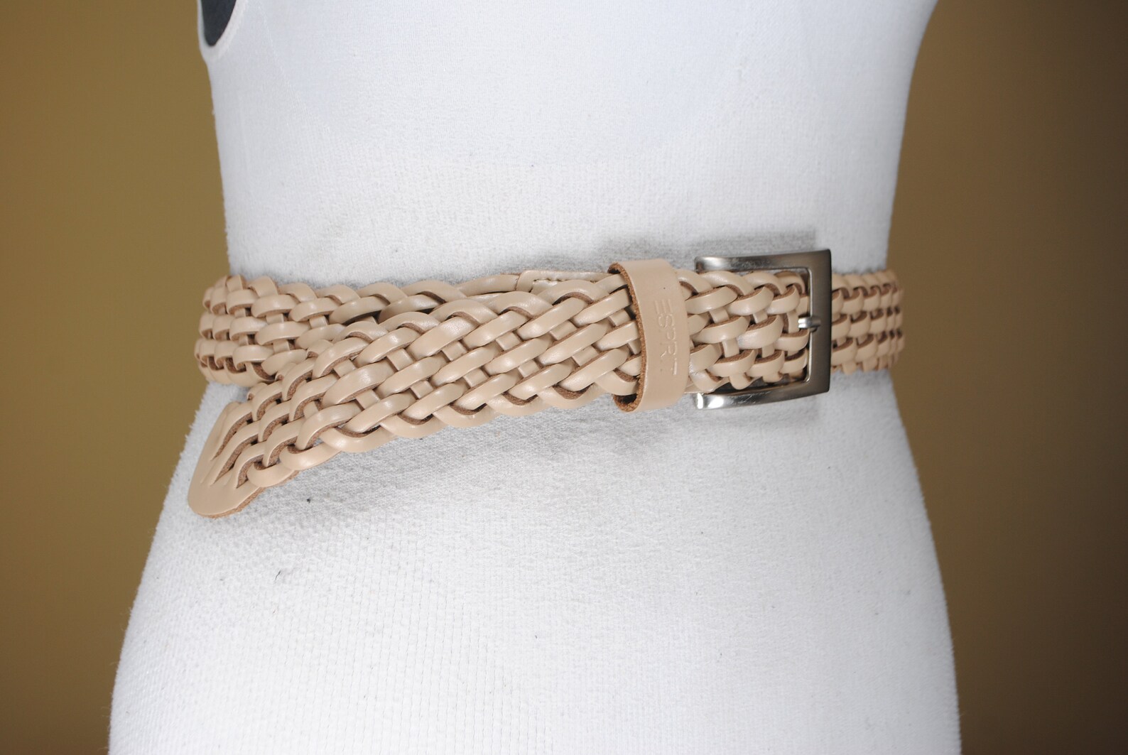 Beige Woven Leather Belt for Women | Etsy
