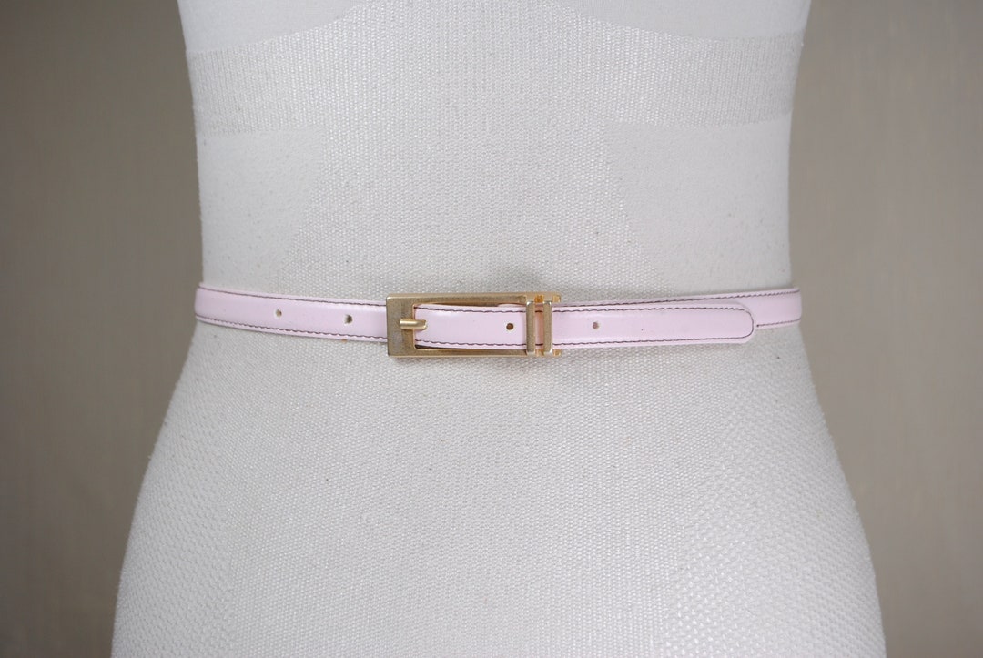 Barbie Belt, Skinny Washed Pink Belt for Women, Gold Buckle, Vintage ...