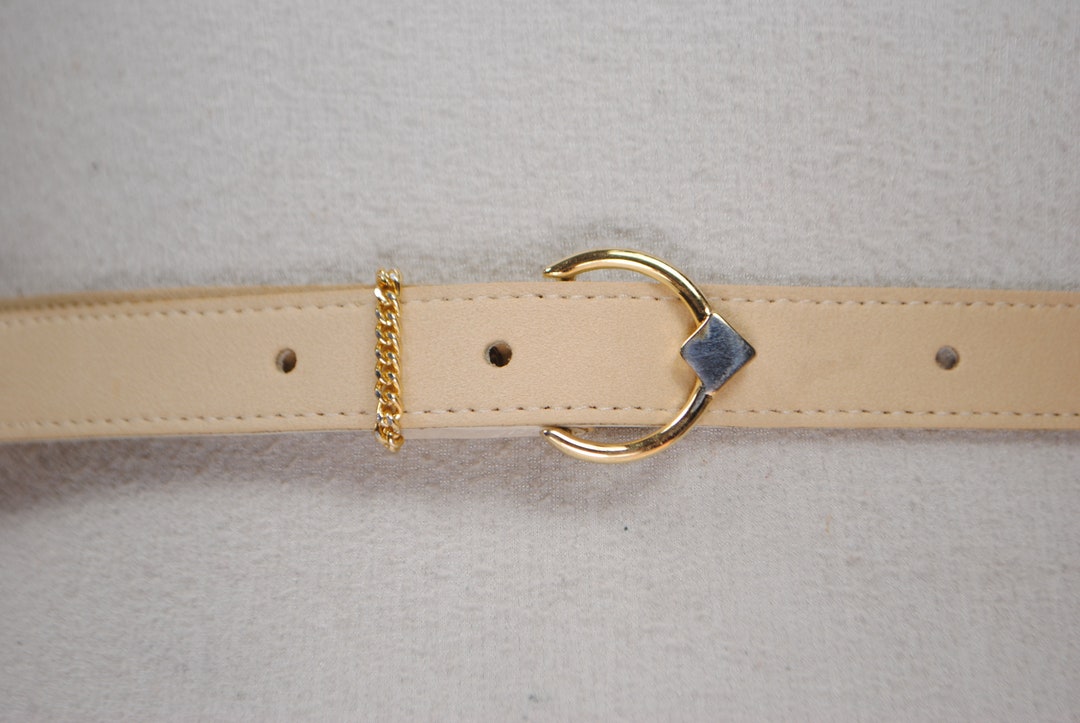Skinny Beige Belt Women, Y2K 90s VINTAGE, Vegan Elegant Belt, Unique ...