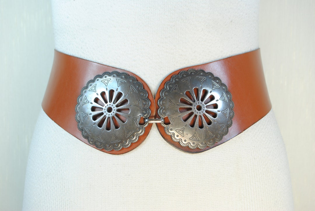 Wide Foxy Brown Belt, V-shaped Belt, High Quality Leather, Vintage ...