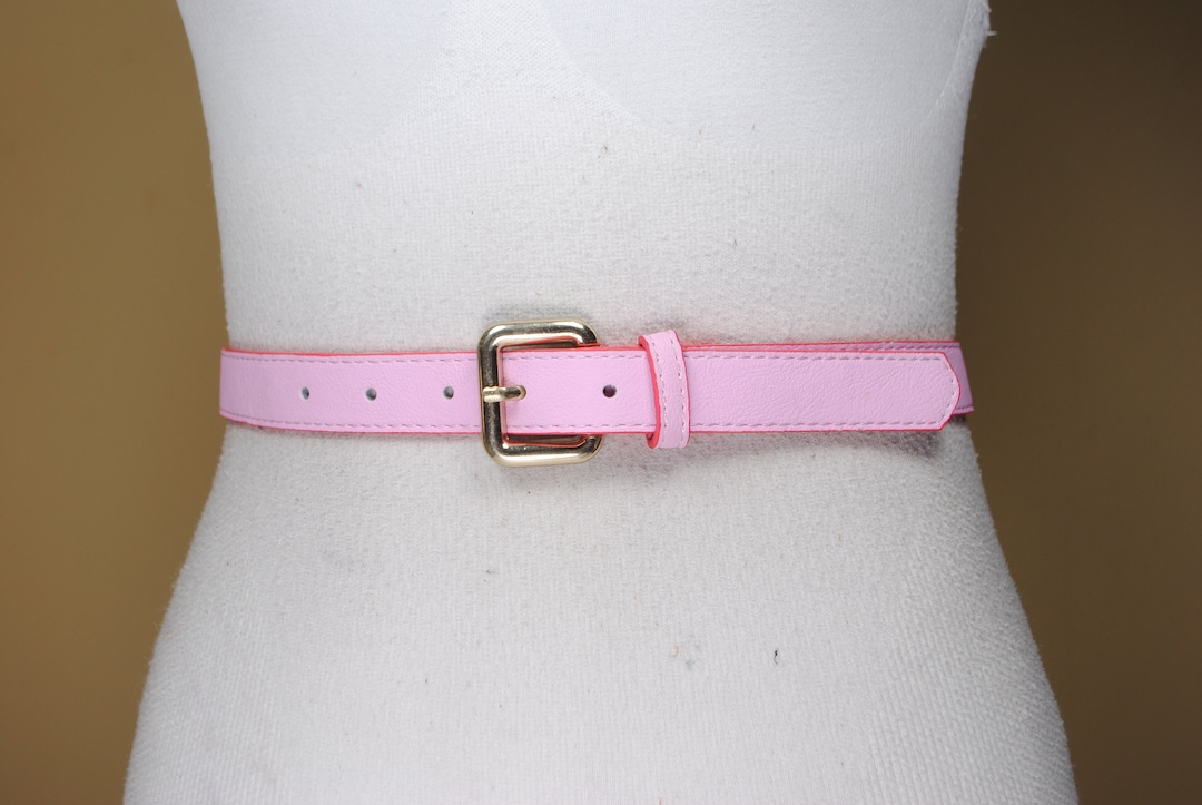 Skinny Pink Red Belt for Women, Barbie Belt, Y2K Belt, Gold Buckle ...