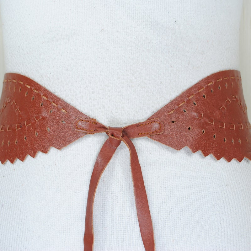 Leather Tie Belt - Etsy