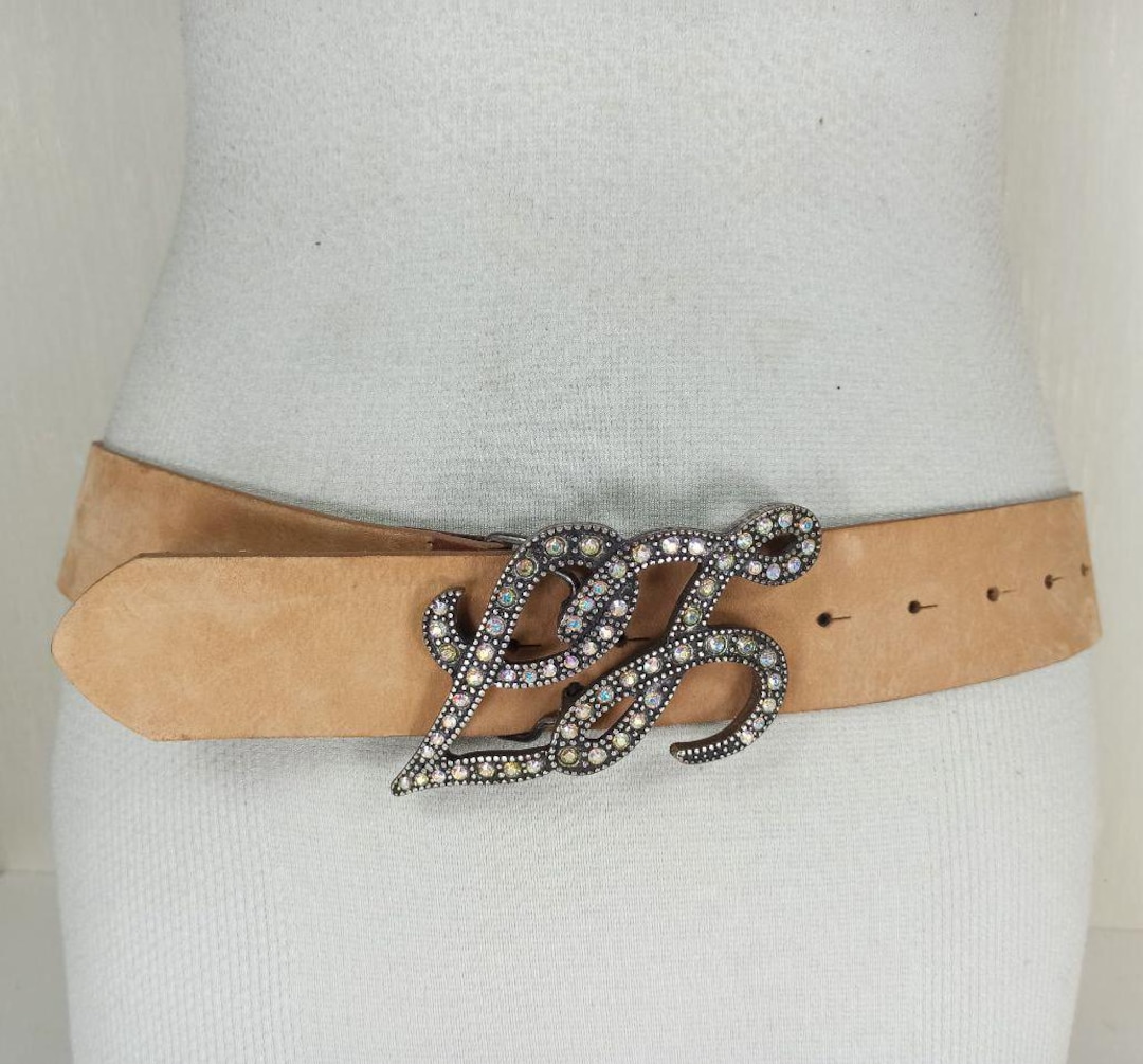 00s Vintage Hip Belt, LIU JO Beige Suede Leather Belt, Women ...