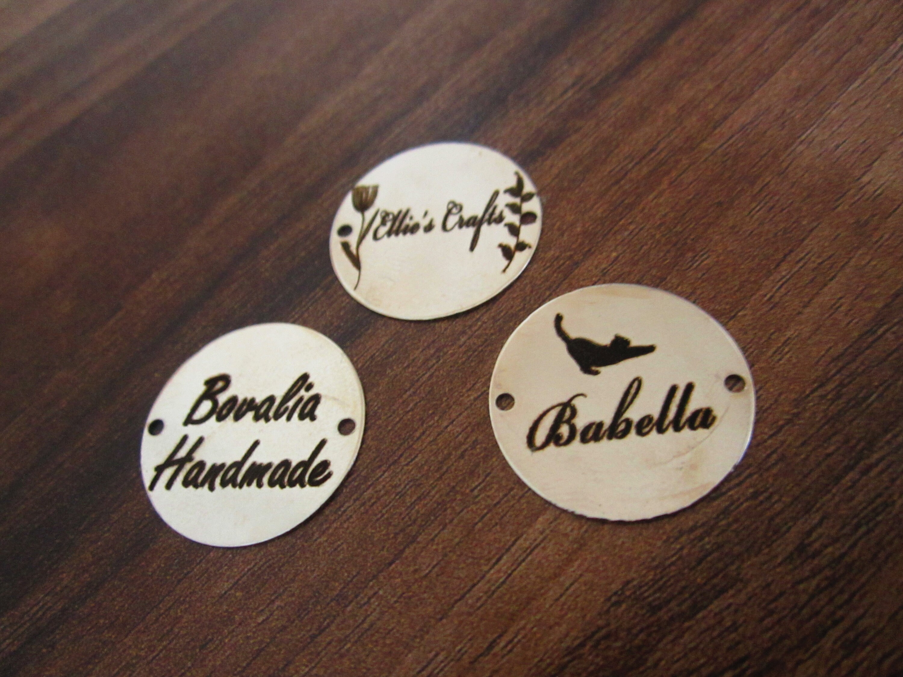 Custom Round Metal Tag Quilting Label Personalized Metal | Etsy