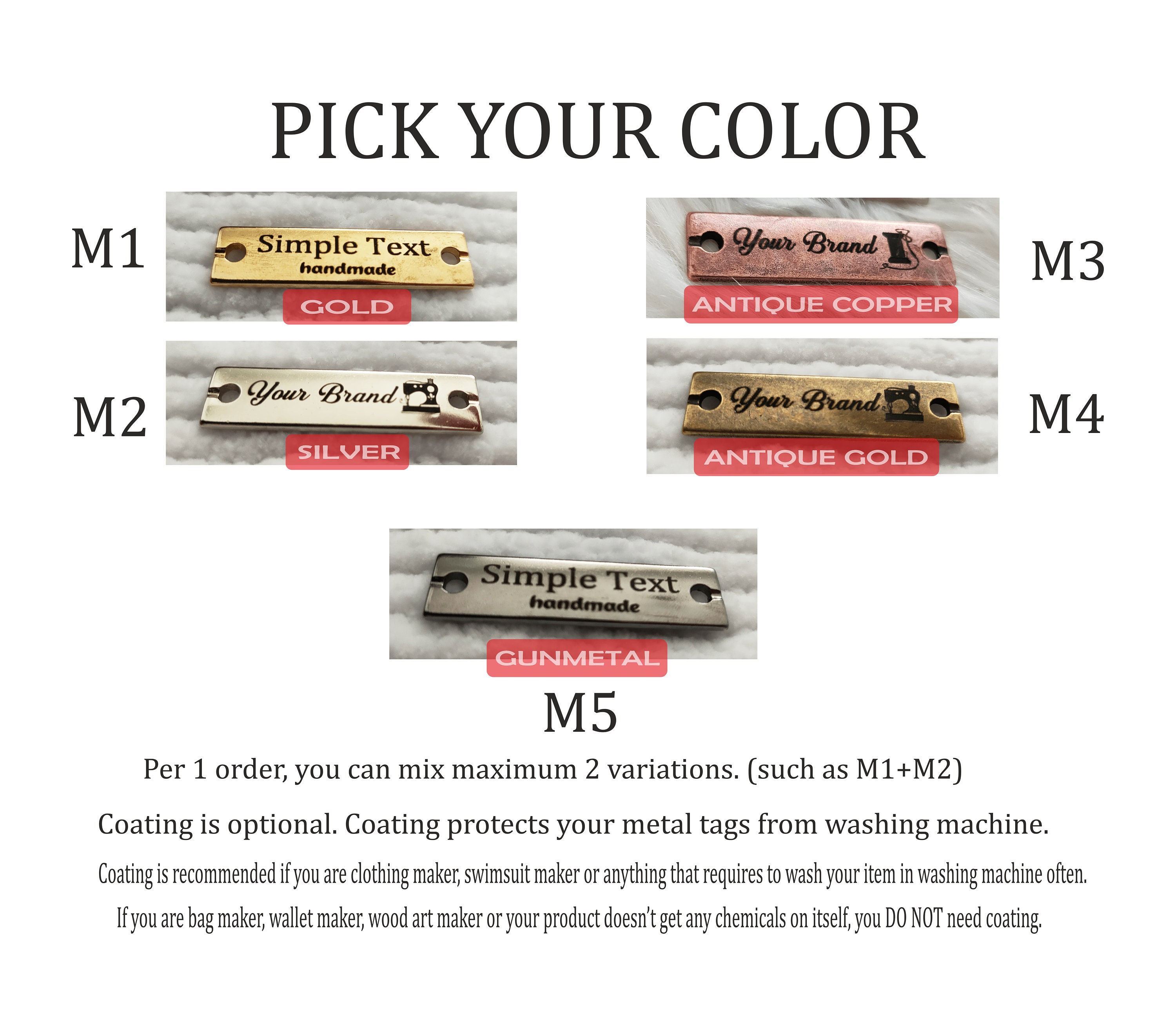 Custom Metal Tag 4.6x1.2 Cm1.8x0.5 for Handmade - Etsy