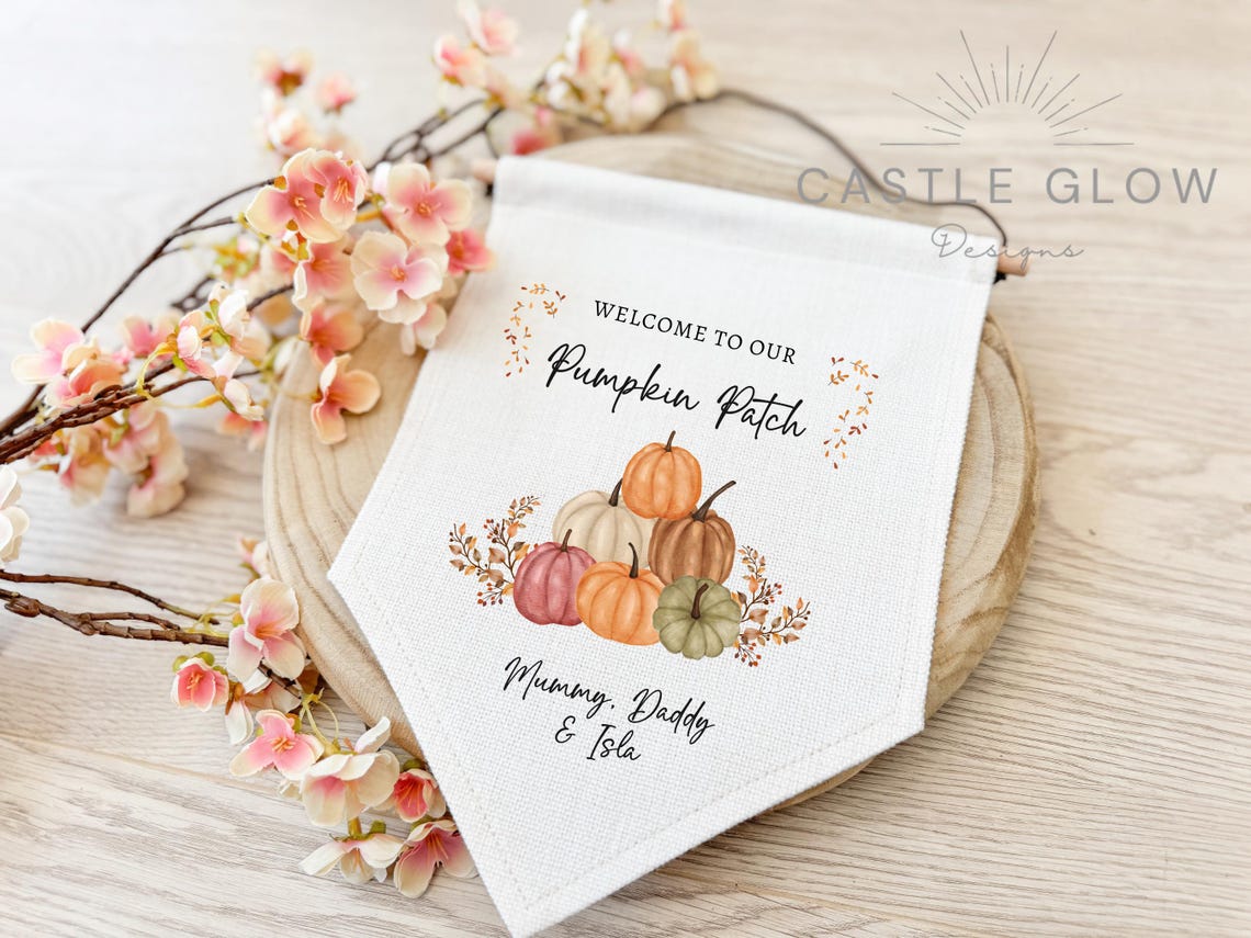 Pumpkin Patch Linen Wall Hanging | Welcome to Our Pumpkin Patch Sign ...