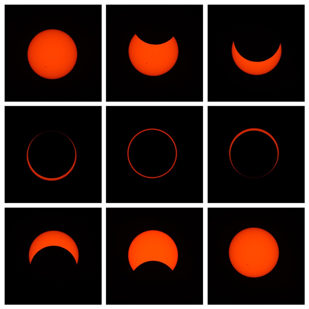 Annular Solar Eclipse Ring of Fire 2023 and Composite Digital Image Pack (5 Images) - Etsy