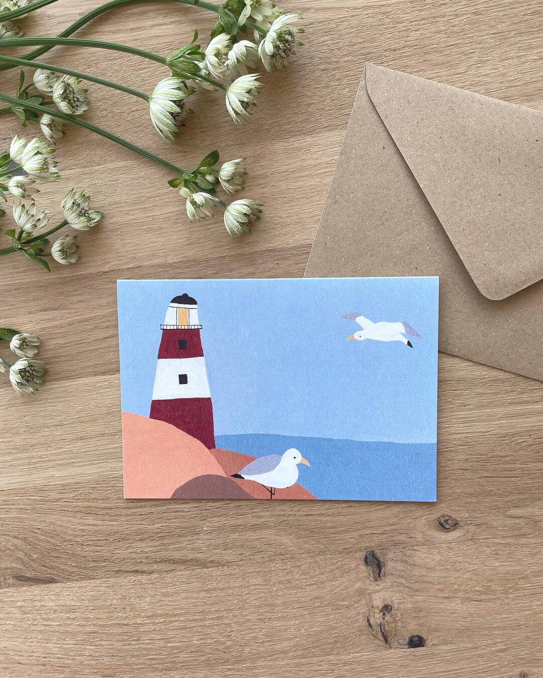 Seagull Card, Lighthouse, Holiday Card, Baltic Sea, North Sea, Folding ...