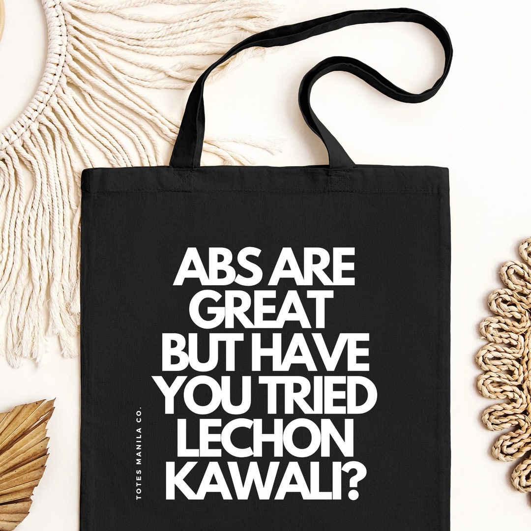 Lechon Kawali Pinoy Food Filipino Book Canvas Bag, Proudly Pinoy Tote ...