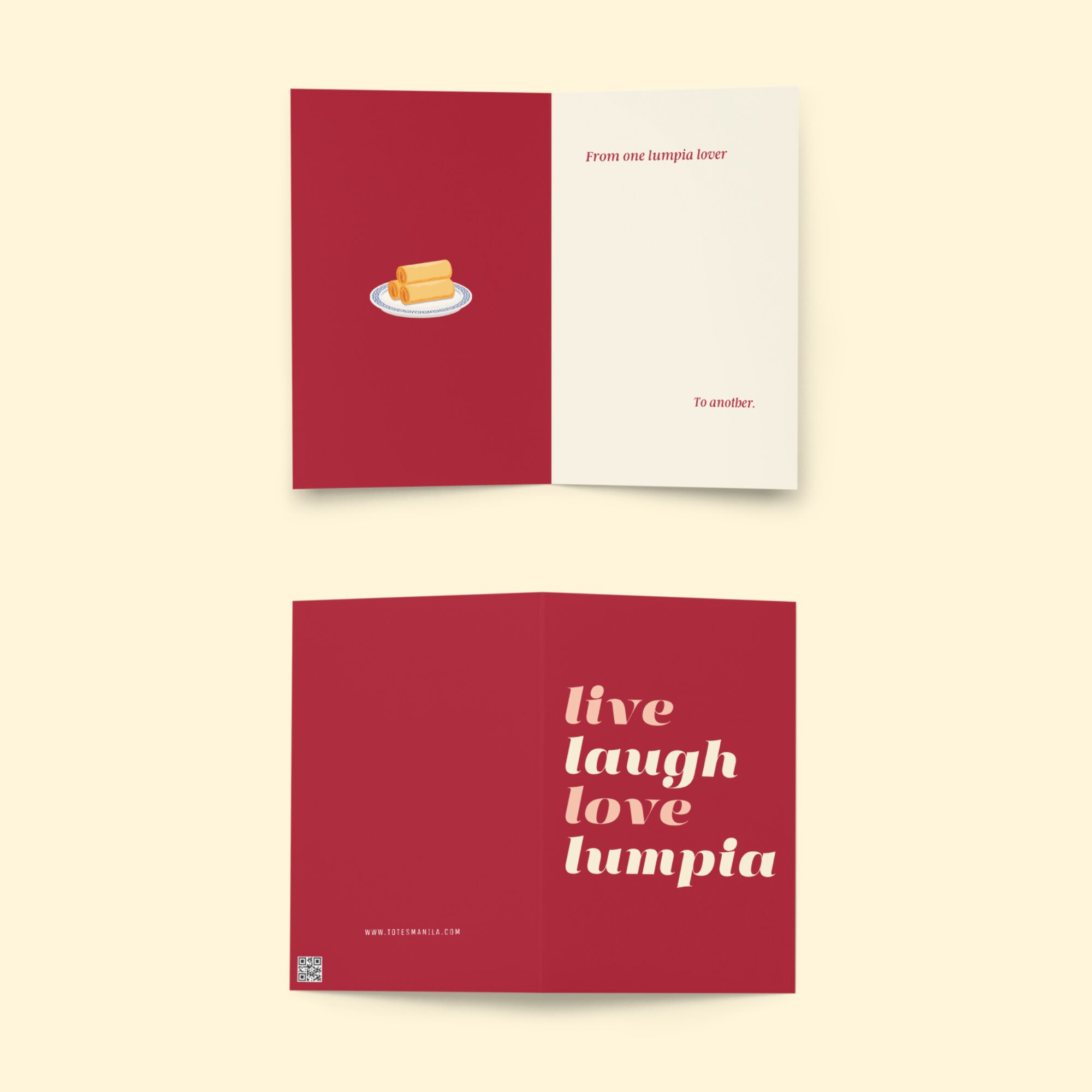 Live Laugh Love Lumpia Funny Filipino Greeting Card & Envelope - Etsy
