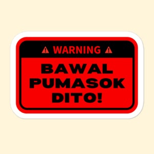 Filipino Bawal Pangit Assorted Funny Sticker - Tagalog Laptop Car Decal ...