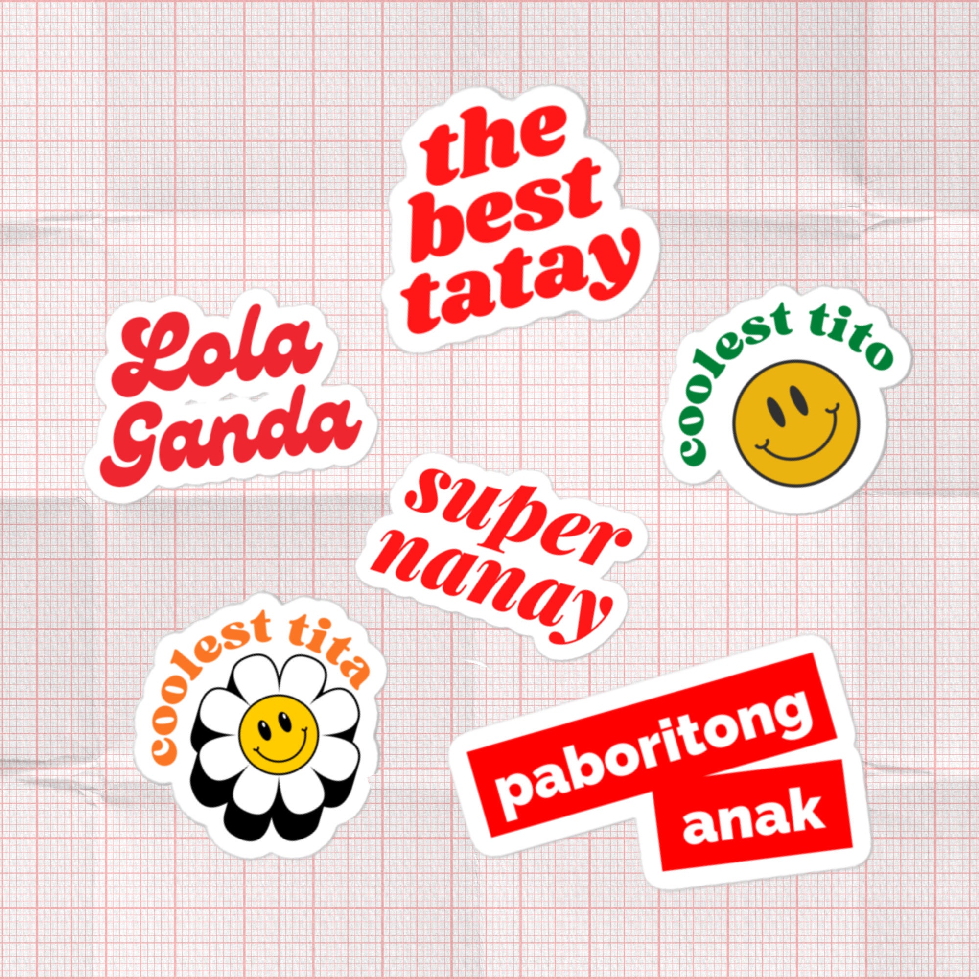 Filipino Stickers Lolo Lola Nanay Tatay Tita Tito, Funny Tagalog ...