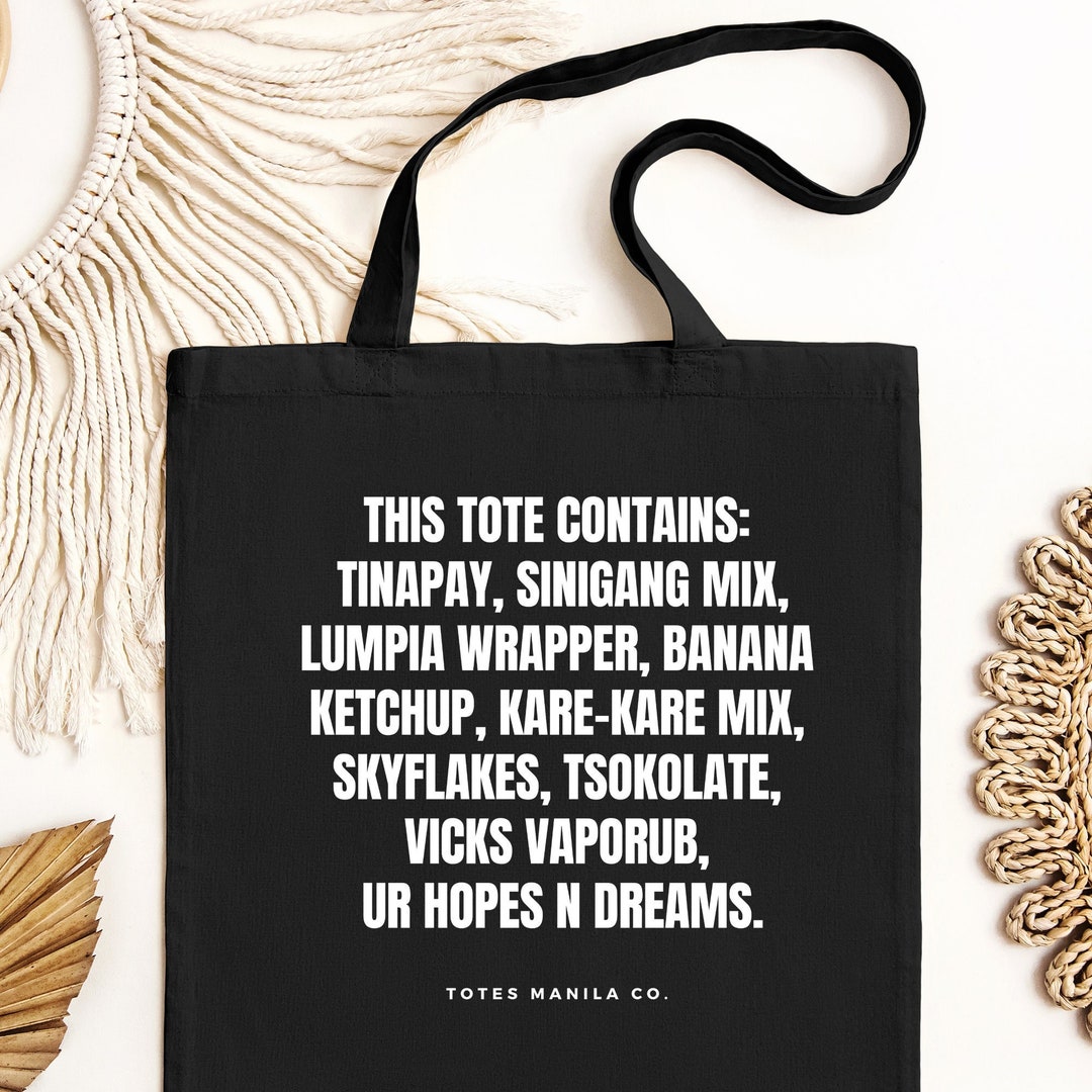 Tinapay Sinigang Lumpia Tote Bag, Funny Filipino Bag, Philippines Bag ...