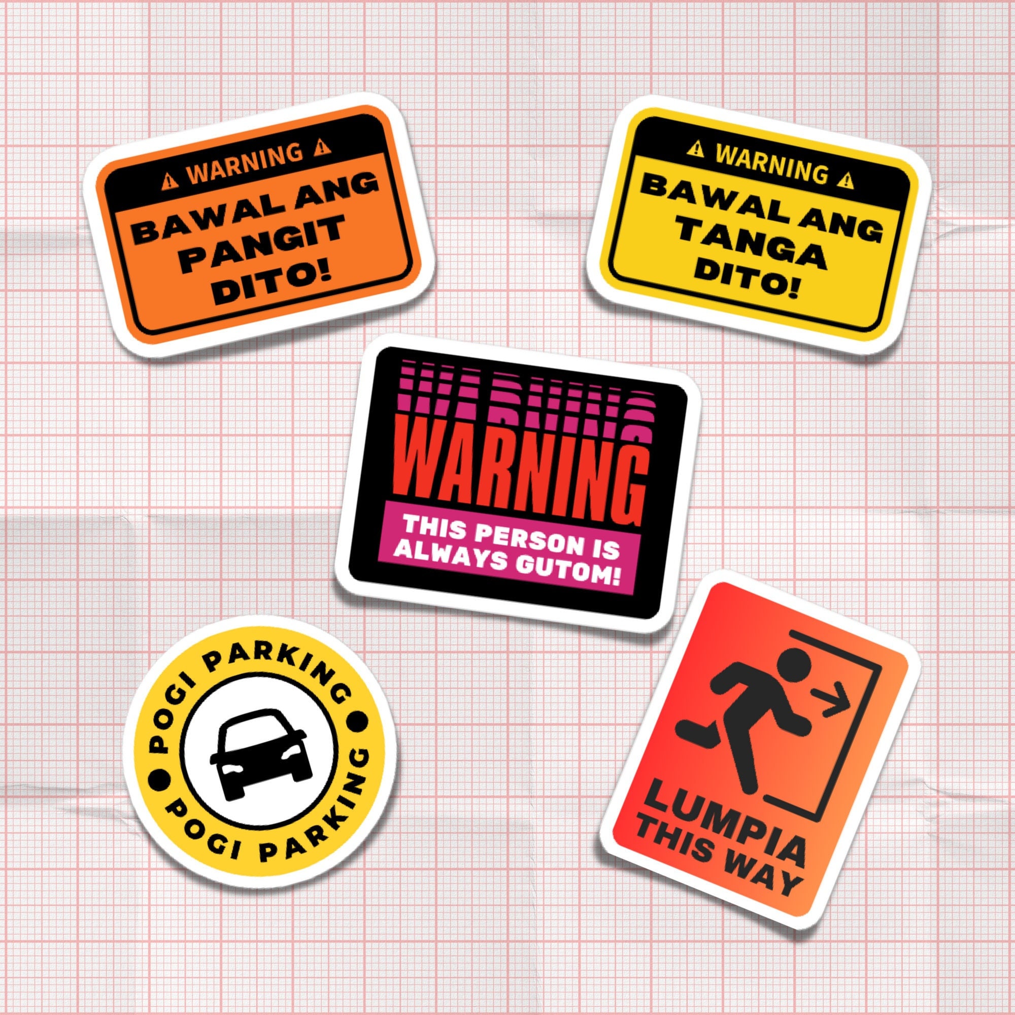 Filipino Bawal Pangit Assorted Funny Sticker - Tagalog Laptop Car Decal ...